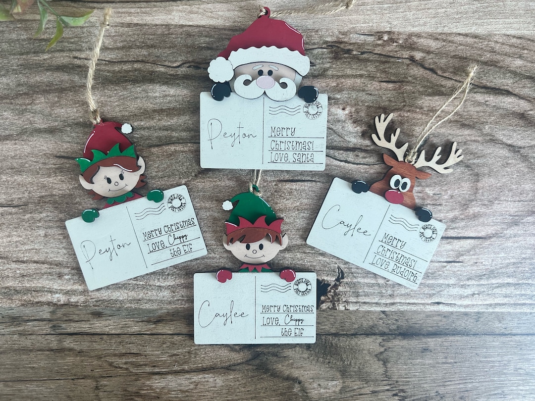 Personalized Christmas Ornament Rudolph Ornament Santa Ornament Elf ...