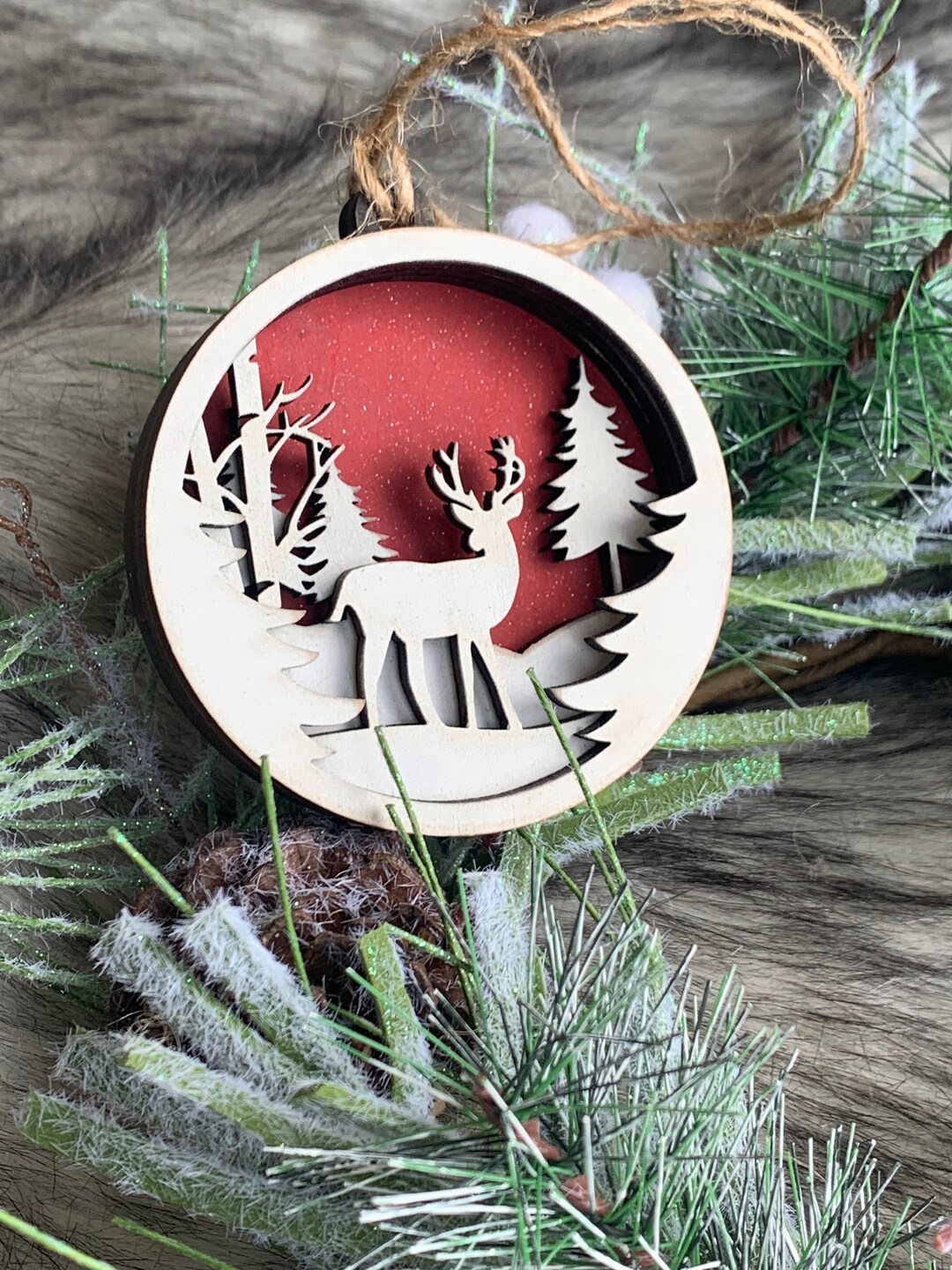 3D Multi Layer Deer Ornament Christmas Tree Decor - Etsy