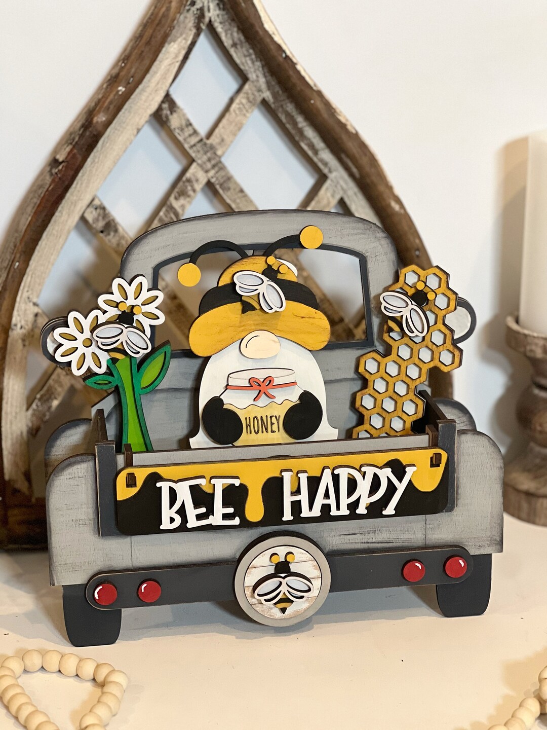 Bee Happy Insert for the Interchangeable Farmhouse Truck - Etsy