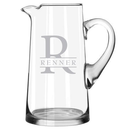 Personalized Family Name / Monogram Etched Glass Pitcher or - Etsy
