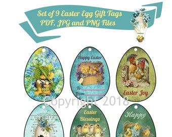 Egg Tags Round Paper Gift Tags Set of 10 - Etsy