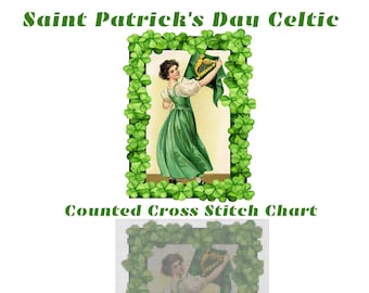 Celtic Knot Cross Stitch Pattern. St Patrick's Day Cross - Etsy