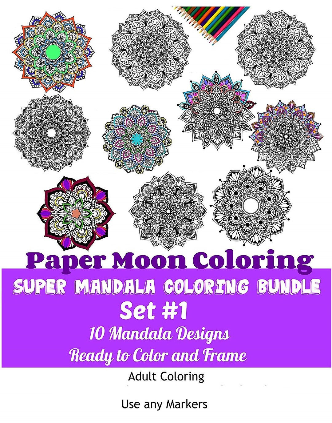 Line Art Mandala Coloring Pack #1, Set of 10 8 X 10 PDF Sheets to Color ...