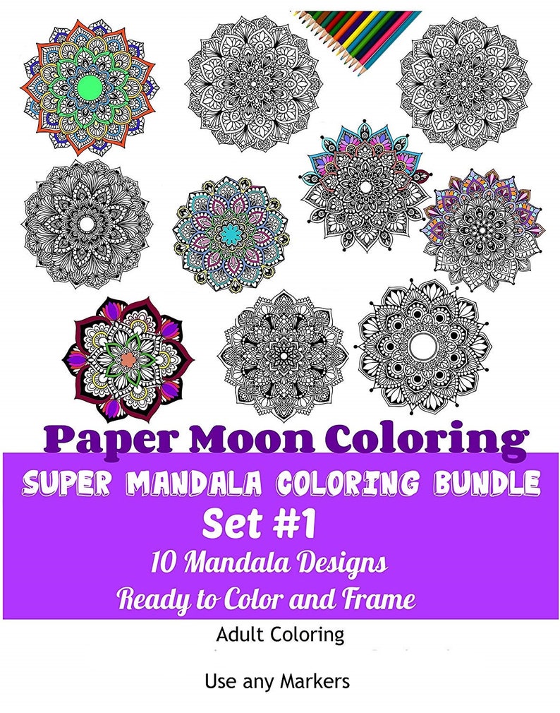 Line Art Mandala Coloring Pack 1, Set of 10 8 X 10 PDF Sheets to Color ...