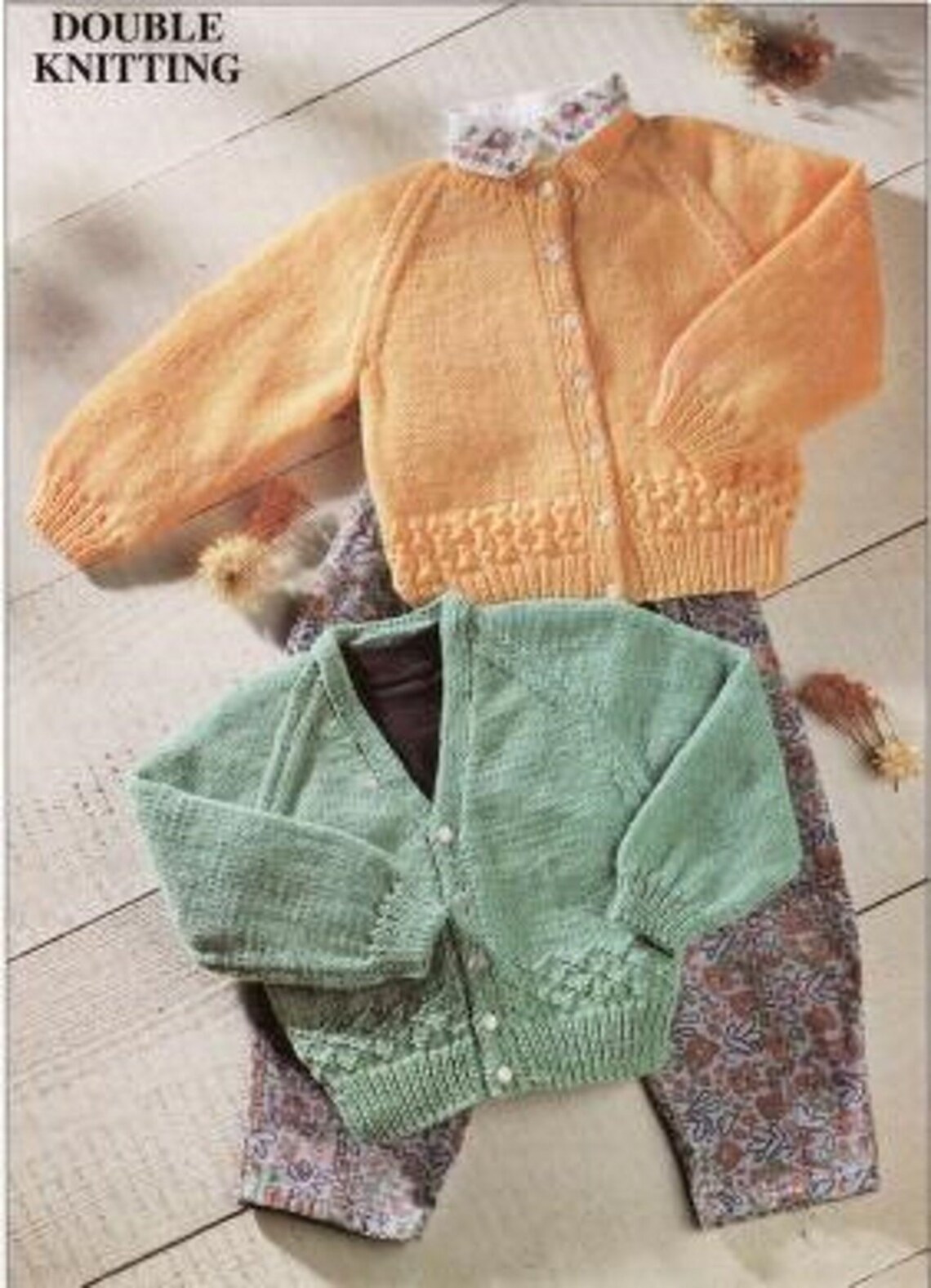 Patons Knitting Patterns "double Knitting" Baby Cardigan Sweaters ...