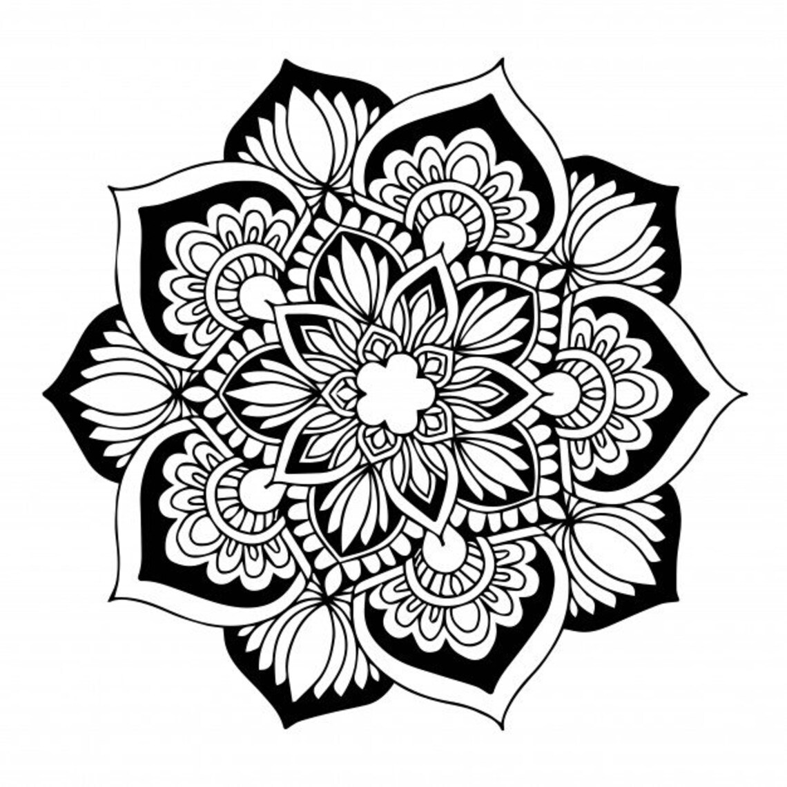 Line Art Mandala Coloring Pack 1, Set of 10 8 X 10 PDF Sheets to Color ...