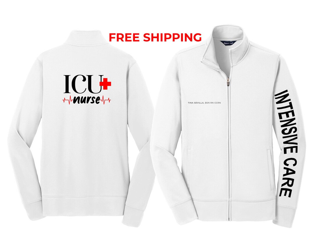Intensive Care Nurse Jacket EKG ICU Nurse Embroidery Jacket ...