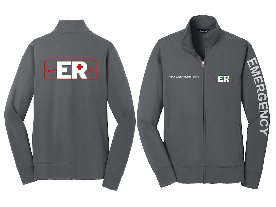 Emergency Embroidery Nurse Jacket ER Nurse Jacket - Etsy