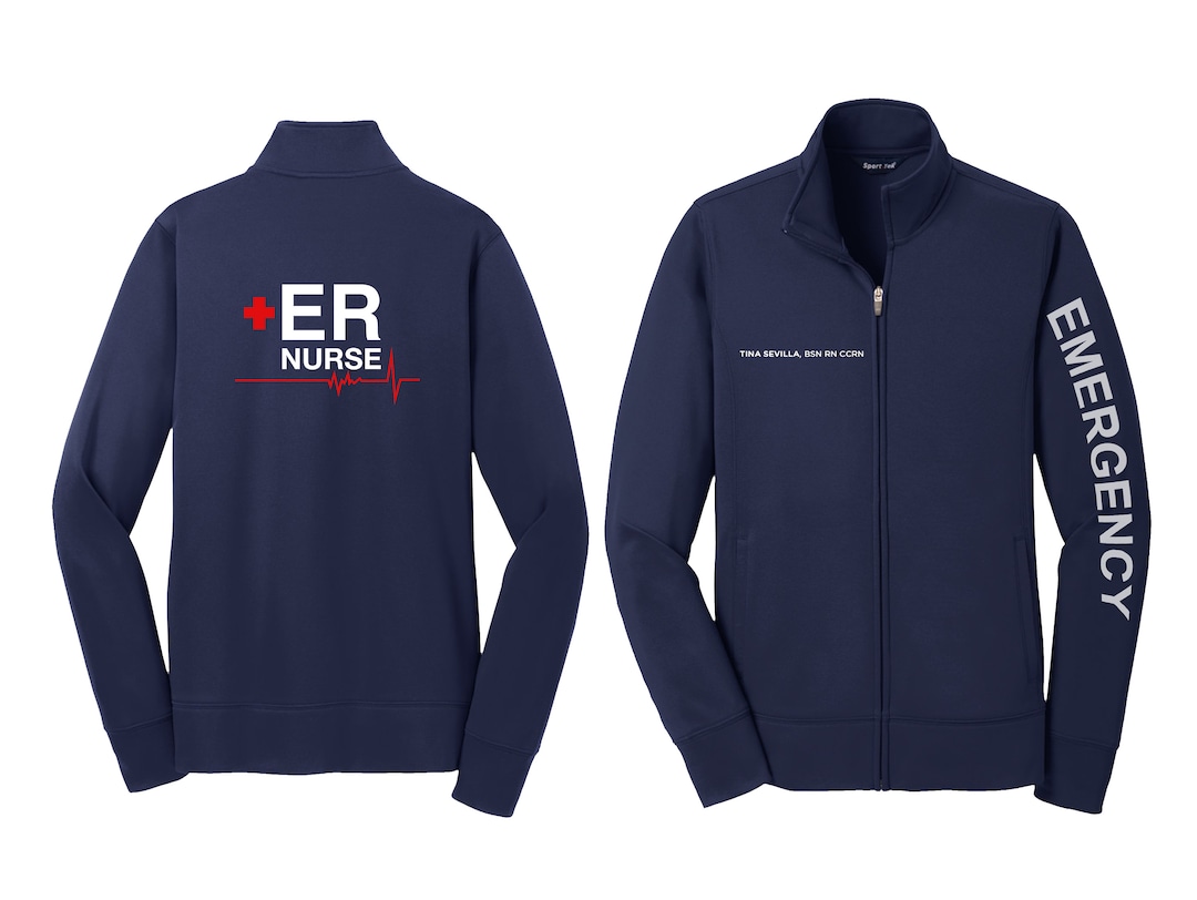 Emergency Nurse Embroidered Jacket ER Nurse Personalized Jacket Custom ...