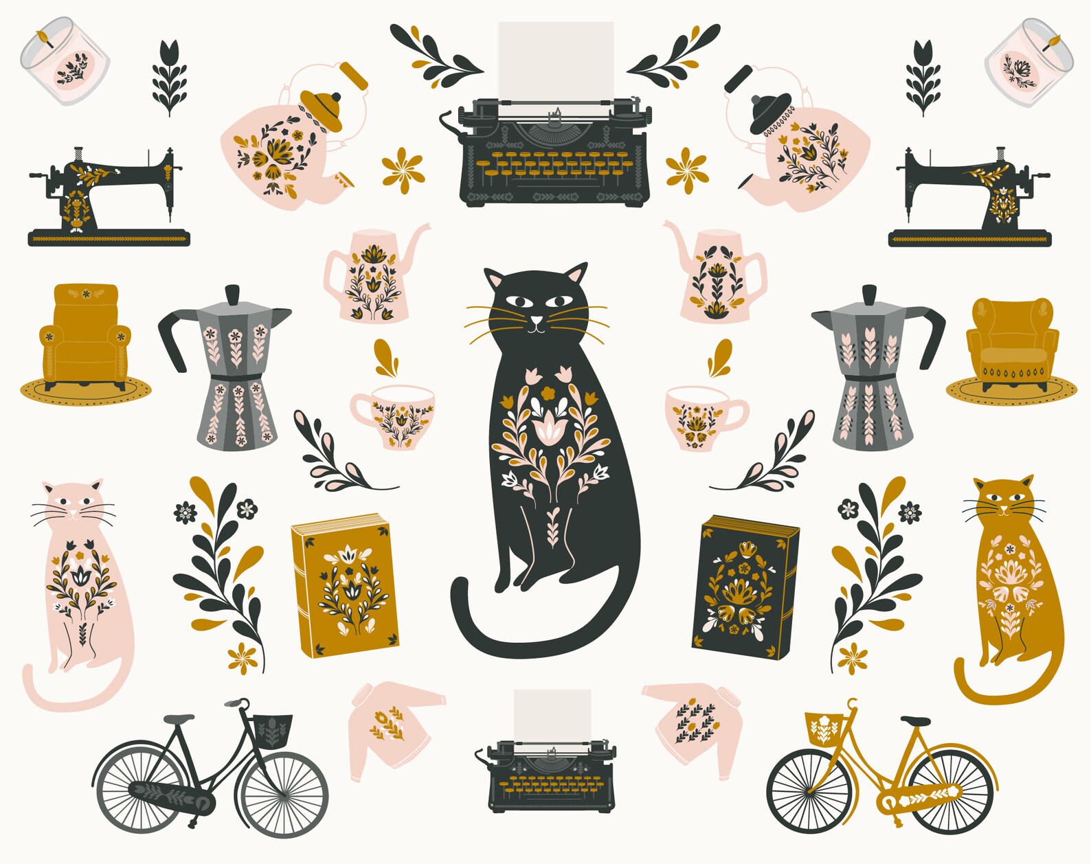 Hygge Home Clipart Scandinavian Clipart Nordic Clipart - Etsy
