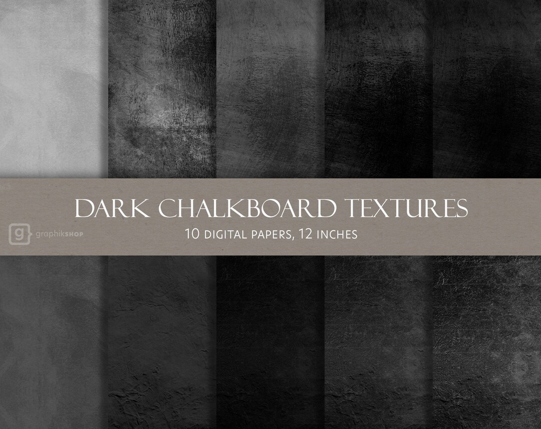 Chalkboard Textures, Black Texture Paper, Dark Digital Paper, Black ...