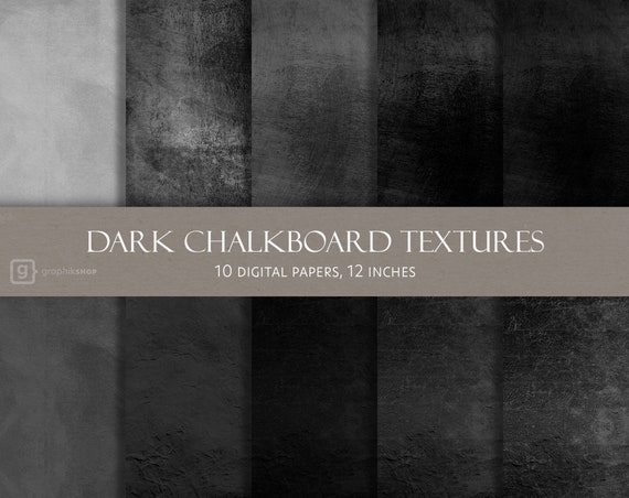 Chalkboard Textures Black Texture Paper Dark Digital Paper - Etsy