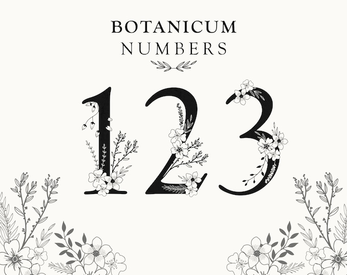Premium Floral Numbers Clipart & Vectors - Garden Party Flower Numbers ...