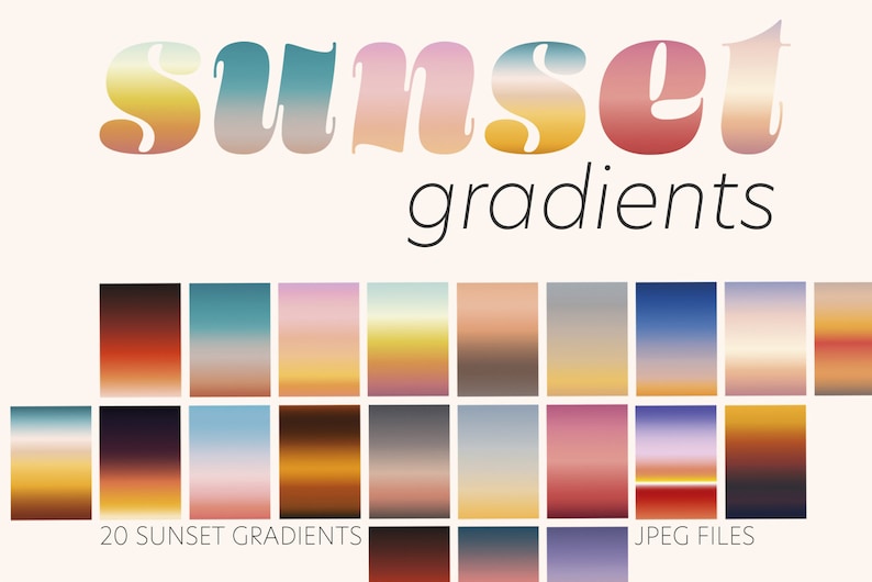 Sunset Background Gradients Photoshop Gradients Art | Etsy