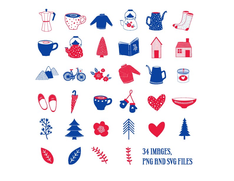 Hygge Clipart Scandinavian Clipart Nordic Clip Art Svg - Etsy