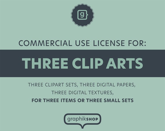 Commercial License Clipart License Commercial Use License | Etsy