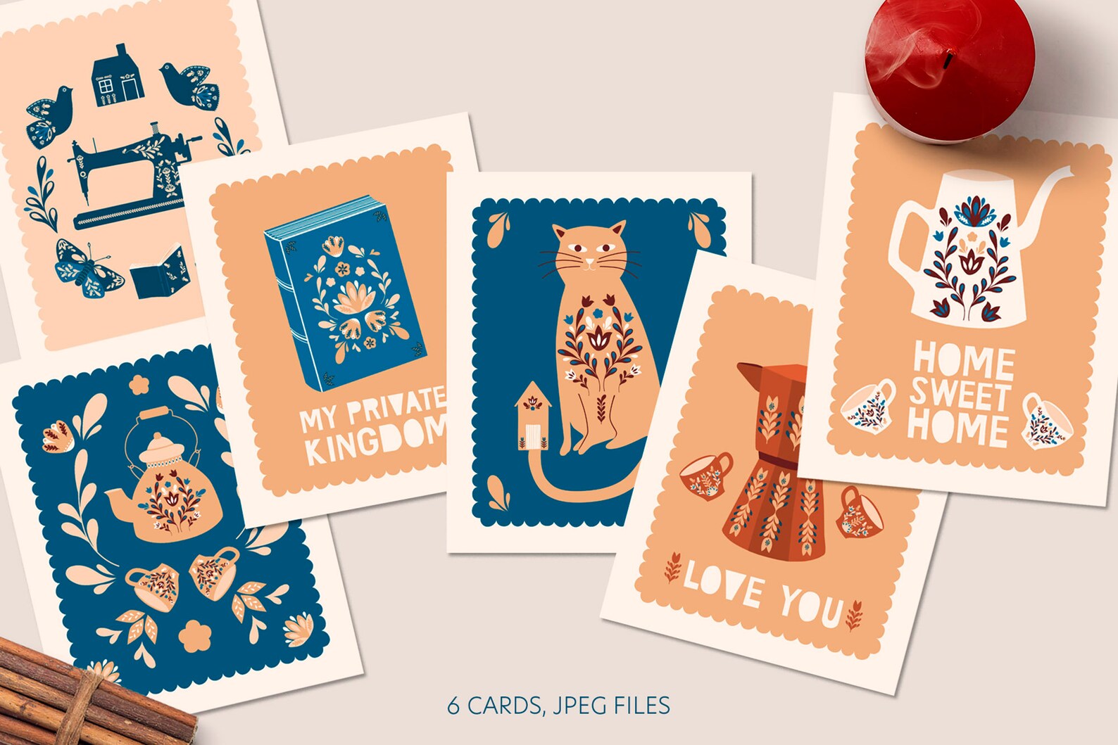 Scandinavian Cards Folk Christmas Card Digital Xmas Card - Etsy