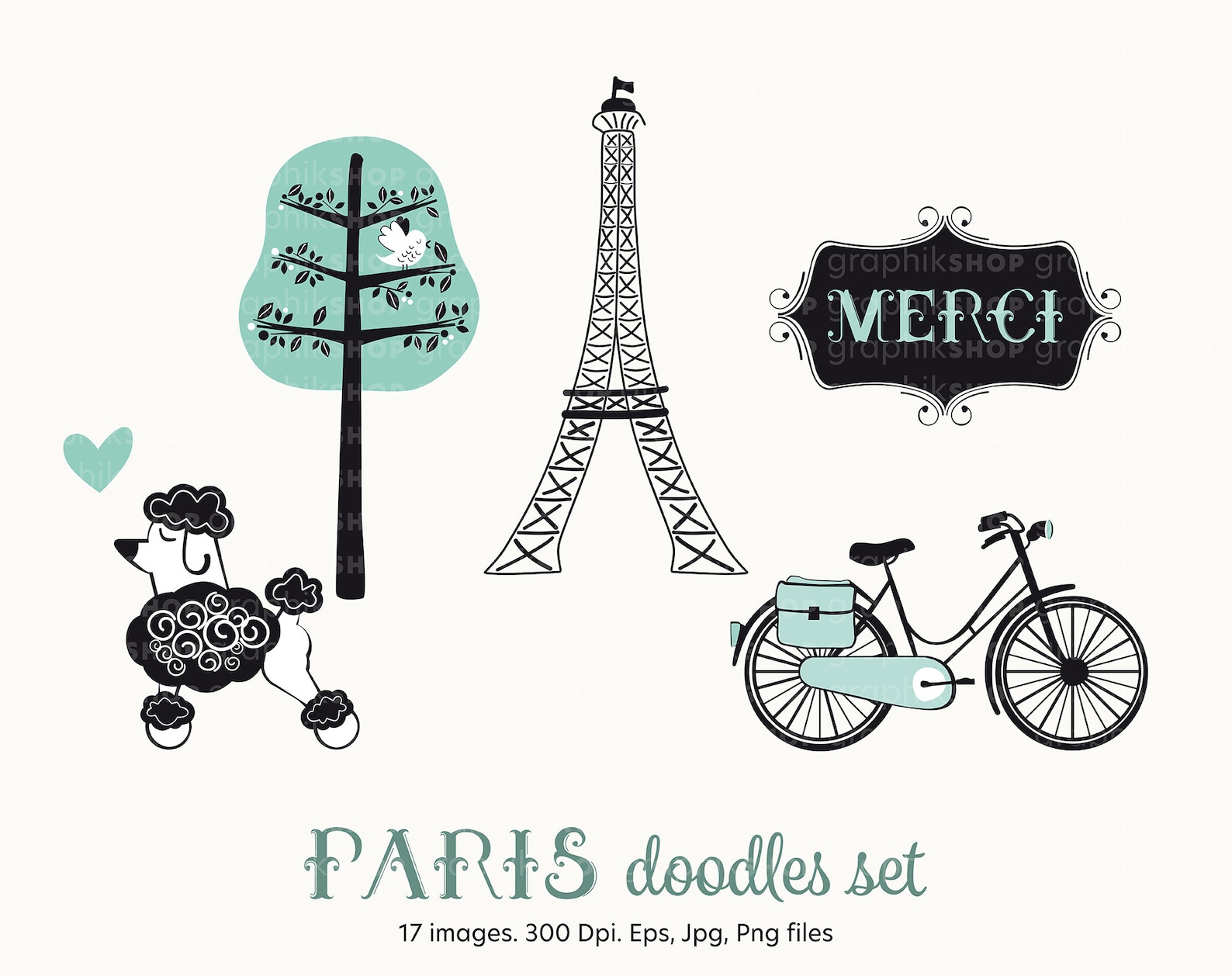 Paris Clip Art French Clipart Paris Clipart Eiffel Tower - Etsy