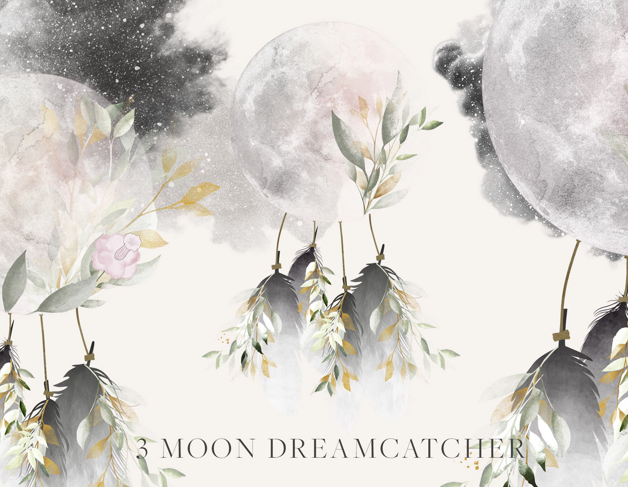 Watercolor Full Moon Clipart Moon Clipart Lunar Clip Art - Etsy