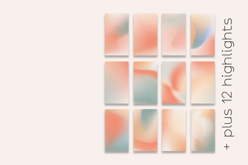 Gradients Photoshop Gradients Art Instagram Highlights | Etsy