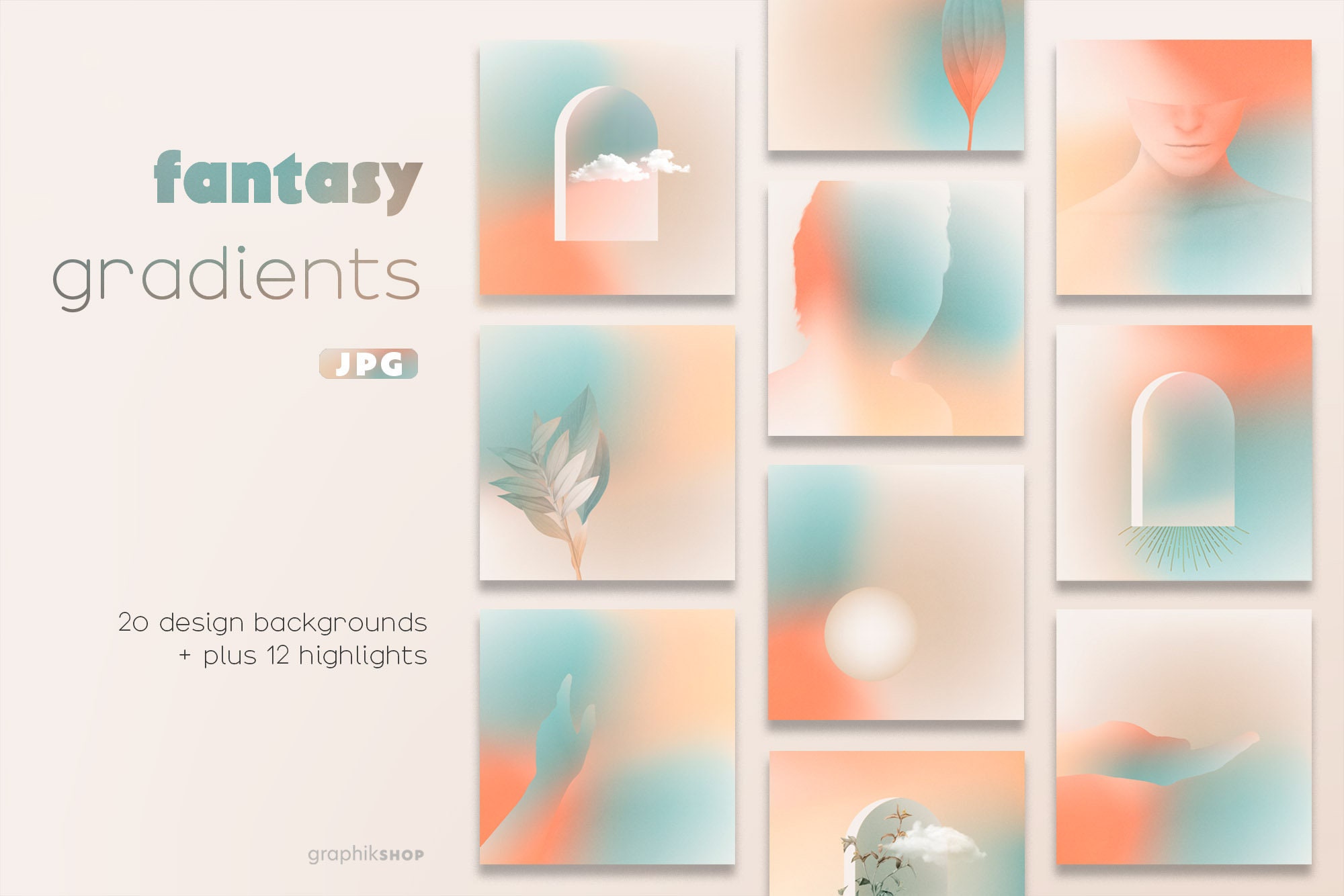 Abstract Gradients Art: Instagram Backgrounds & Highlights (72 Jpegs ...