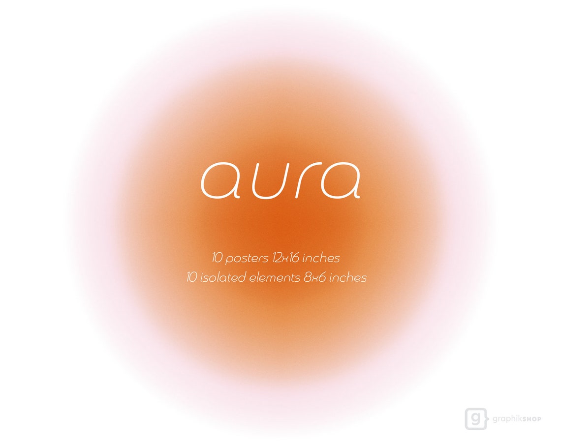 Aura Gradient Aura Print Set Aura Poster Gradient Clipart | Etsy