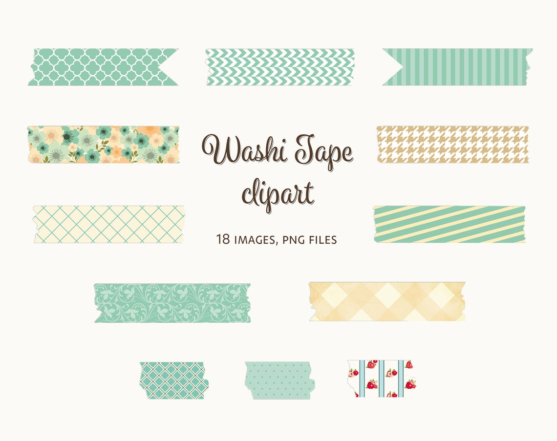 Washi Tape Clipart Washi Tape Digital Stickers Washi Tape - Etsy