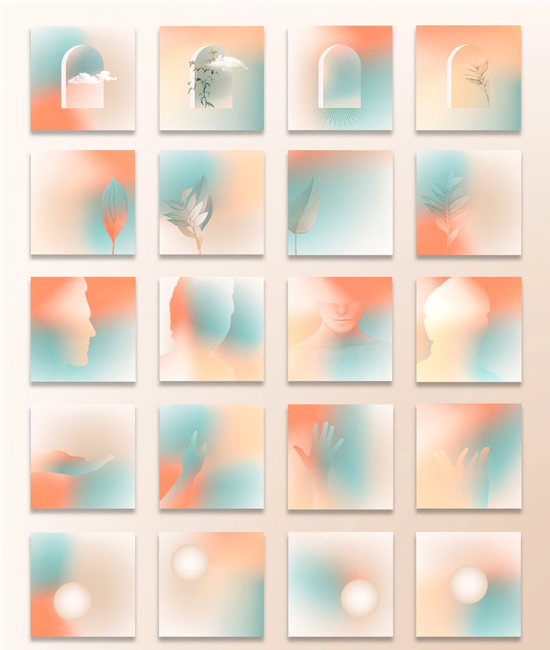 Abstract Gradients Art: Instagram Backgrounds & Highlights (72 Jpegs ...