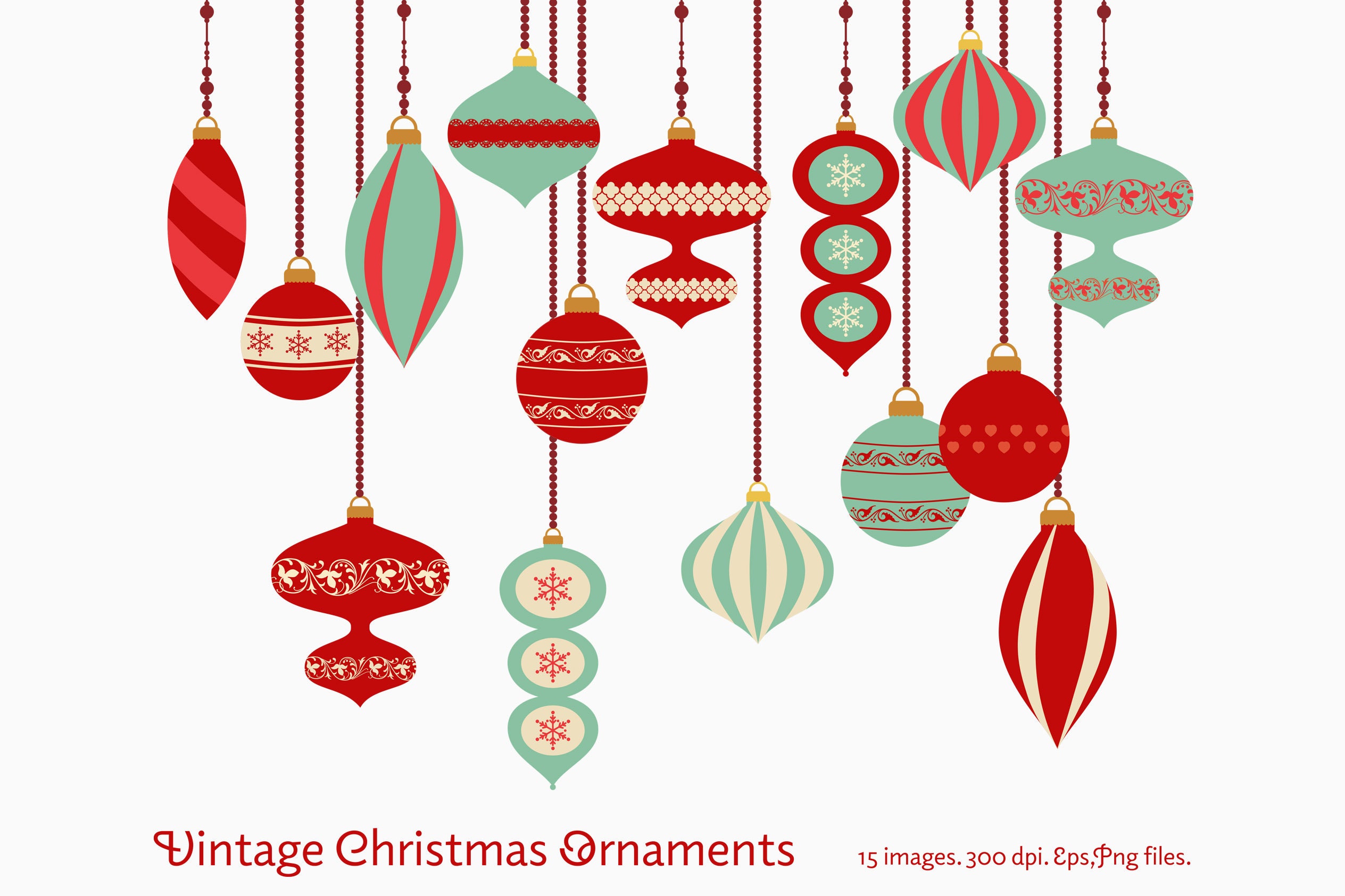Vintage Christmas Ornaments Clip Art Vintage Christmas Clip Art Stock