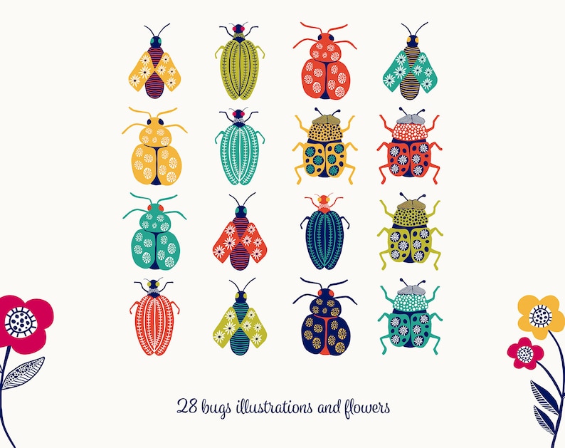 Cute Bug Clipart Bugs Clipart Bugs for Kids Bugs Png | Etsy