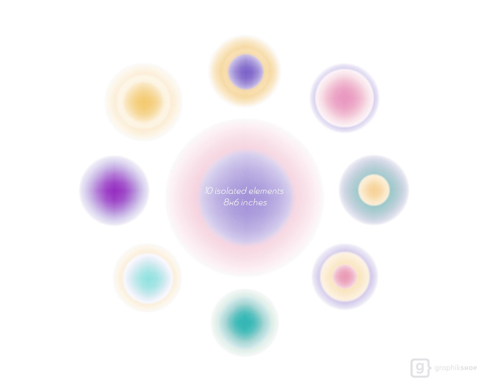 Aura Gradient Aura Print Set Aura Poster Gradient Clipart | Etsy