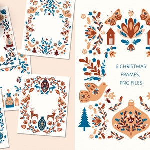 Scandinavian Cards, Folk Christmas Card, Digital Xmas Card, Scandi ...
