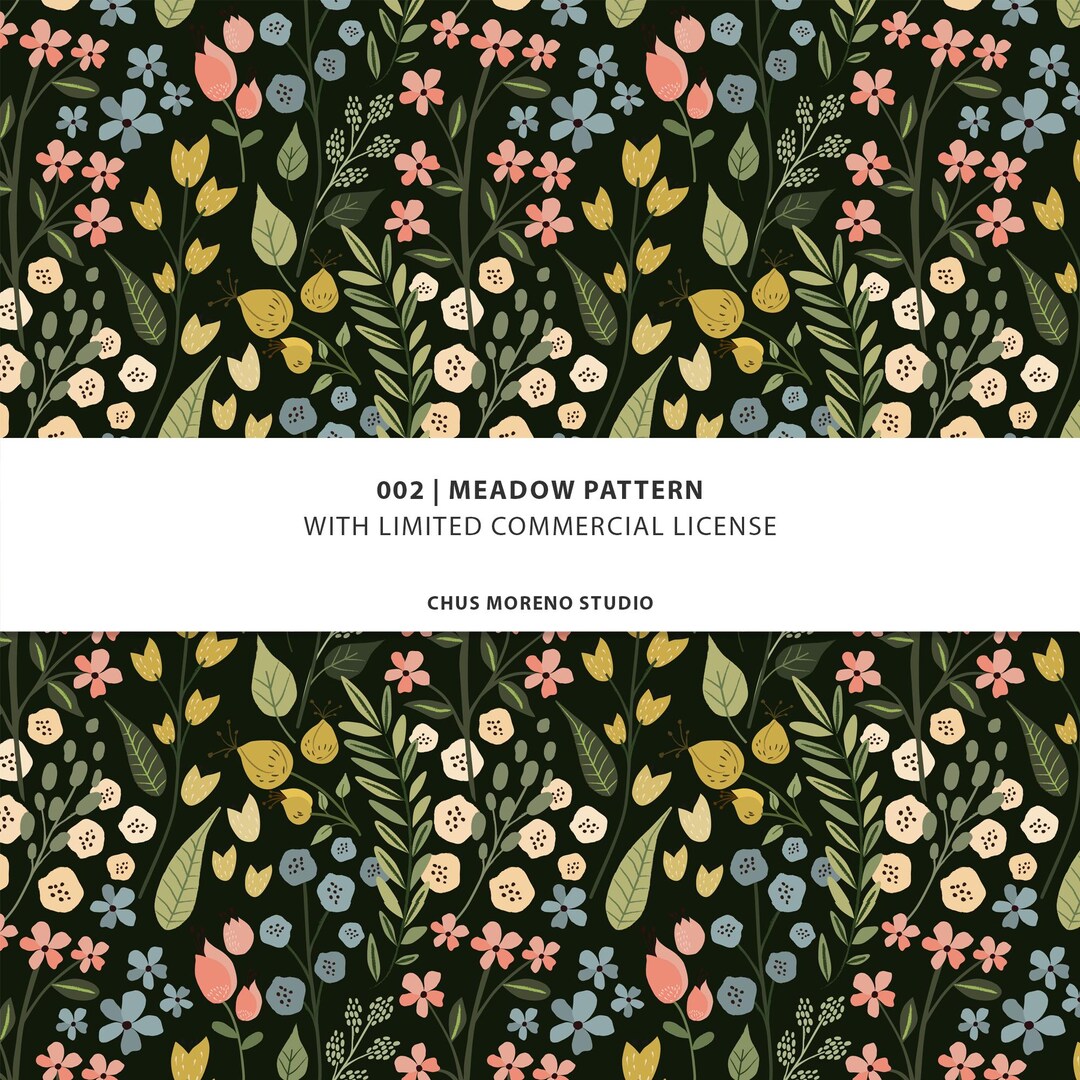 Meadow Wildflower Pattern: Seamless Design for Fabric & Wallpaper ...