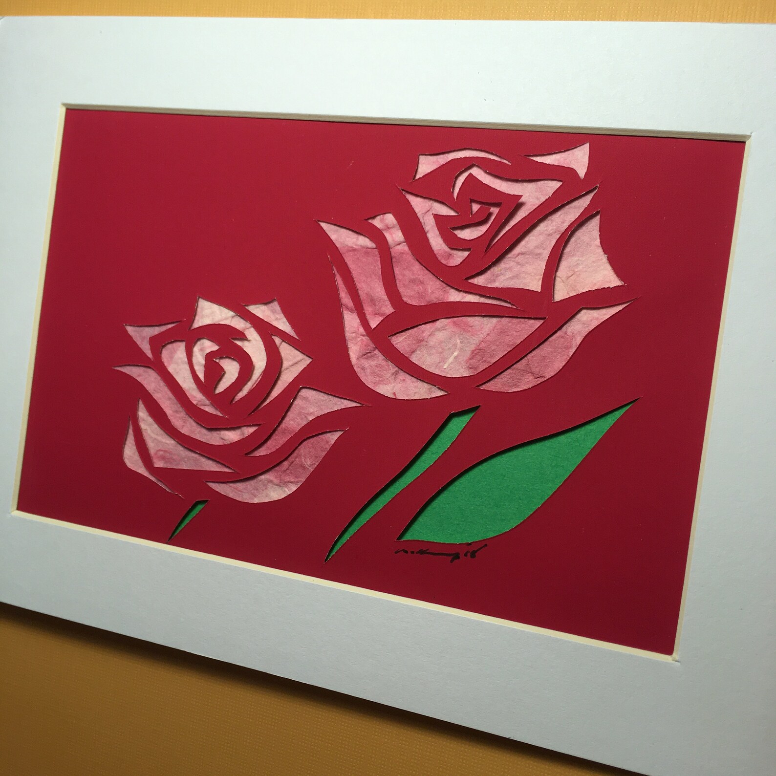 Red Rose Paper Cut Out Minimalist Red Roses Paper Cutouts | Etsy