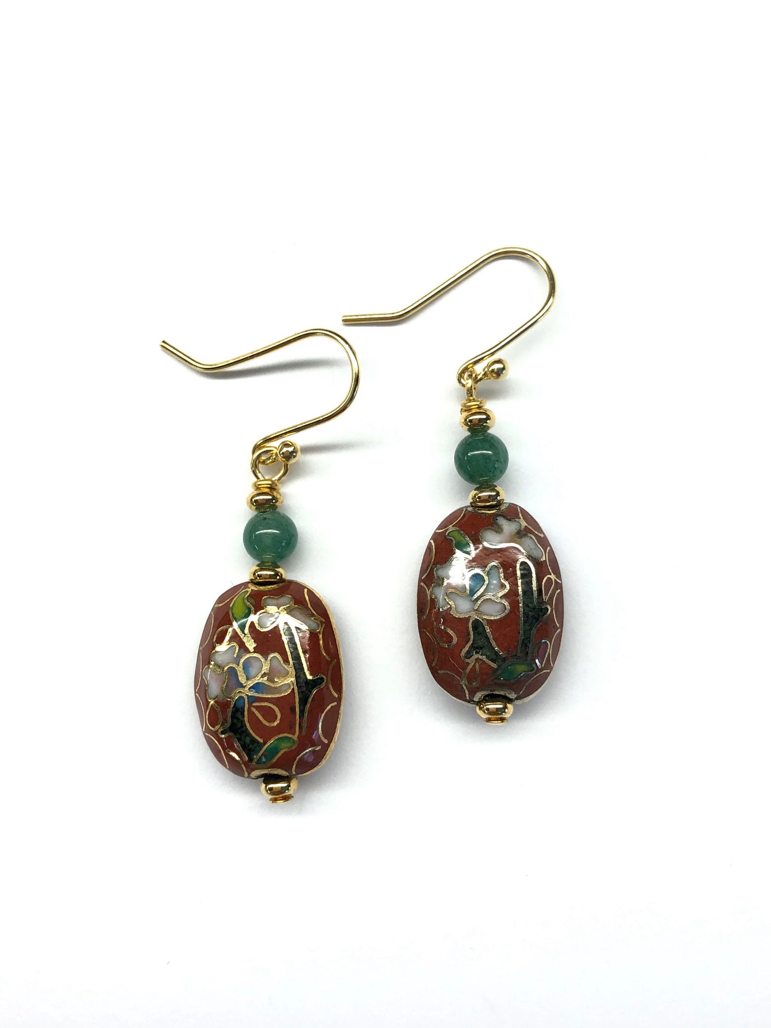 Chinese Cloisonne Earrings Enamel Earrings Chinese Earrings | Etsy