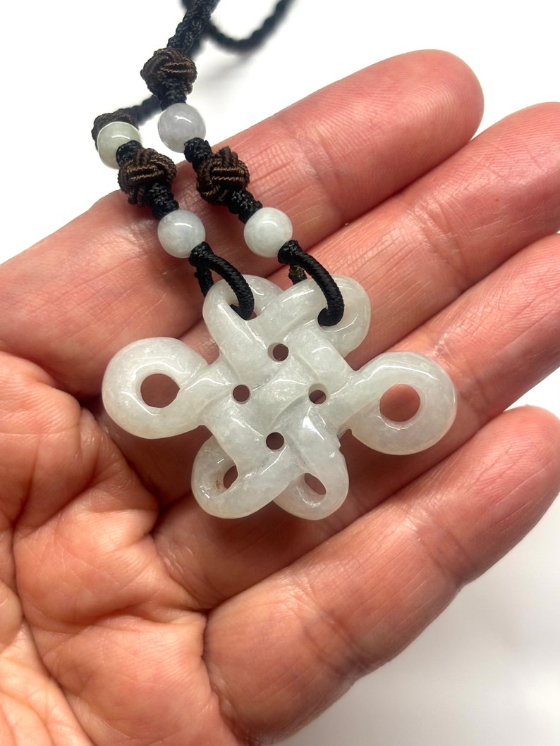 Jade Pendant, Jade Endless Knot Necklace, Carved Jade Chinese Endless ...
