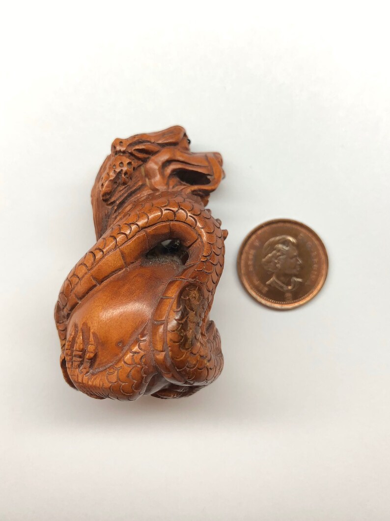 Netsukes Dragon Netsuke Chinese Zodiac Dragon Boxwood | Etsy