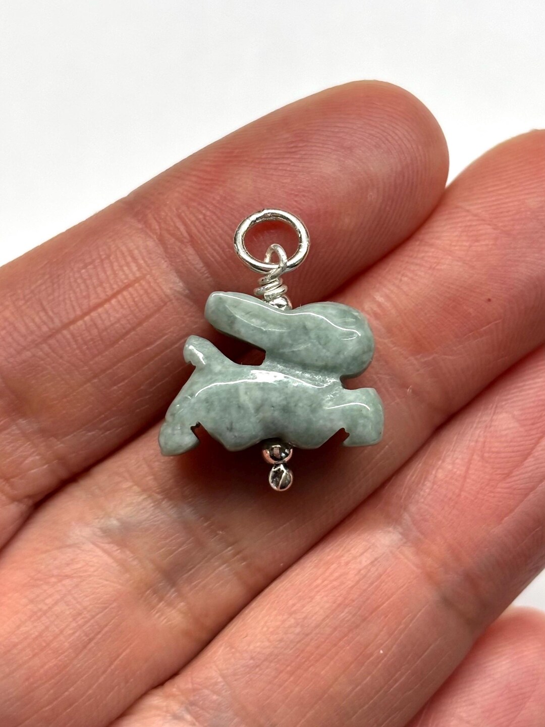 Carved Jade Rabbit Charm, Chinese Zodiac Jade Rabbit Pendant, Jade ...