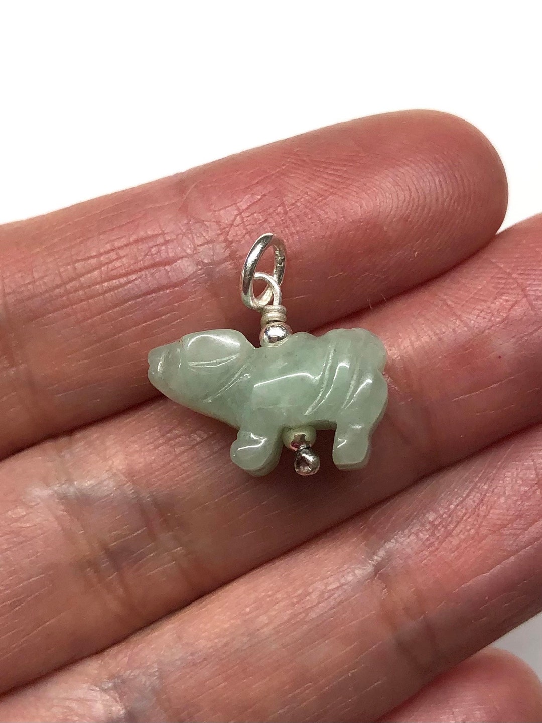 Carved Jade Ox Charm, Chinese Zodiac Ox Pendant, Chinese Lucky Charm ...