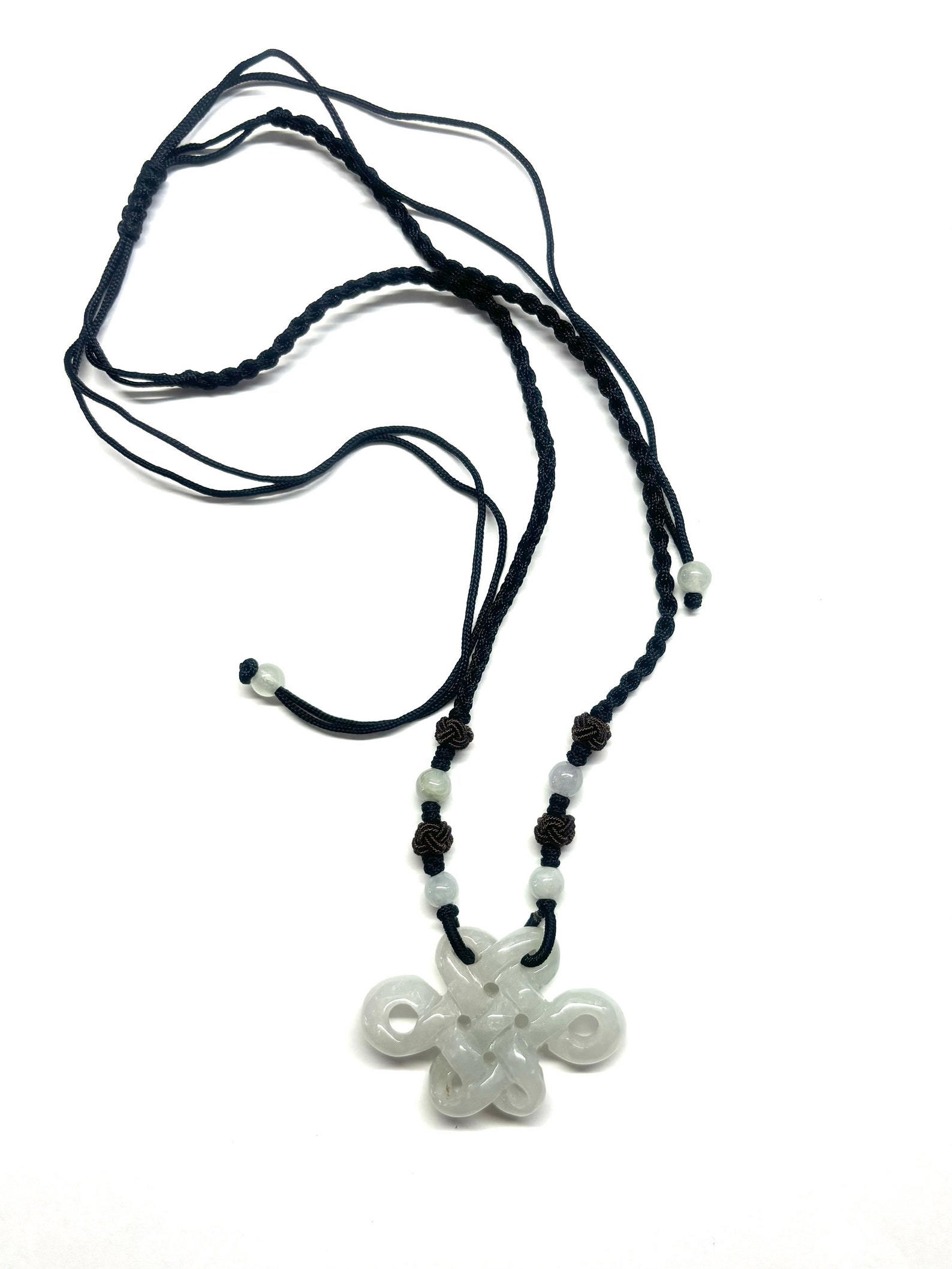 Jade Pendant, Jade Endless Knot Necklace, Carved Jade Chinese Endless ...