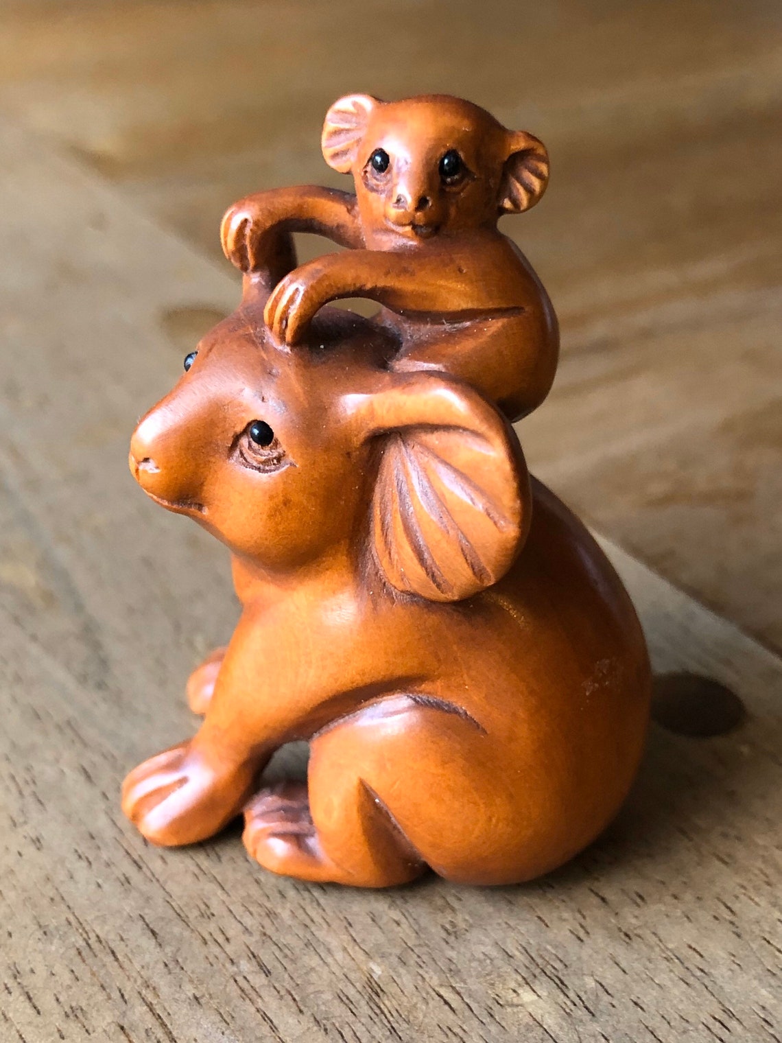 Netsukes Netsuke Koala Hand Carved Boxwood Mother & Child - Etsy
