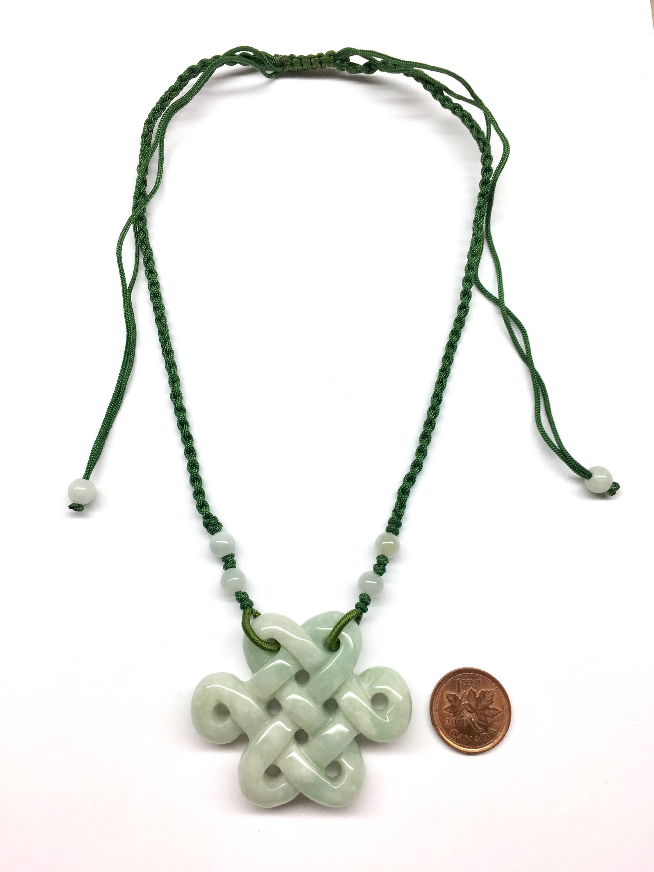 Carved Jade Pendant Jade Endless Knot Pendant Necklace Light | Etsy