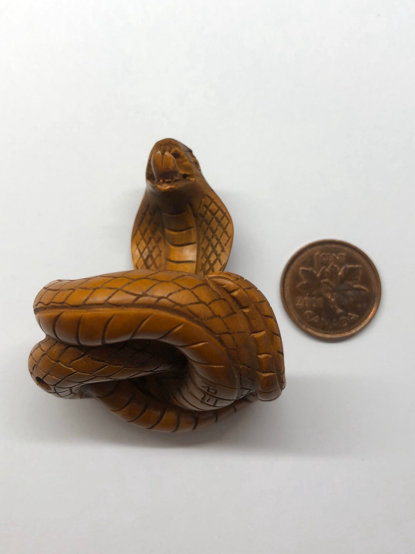 Netsukes Chinese Zodiac Snake Netsuke Carved Boxwood Cobra - Etsy