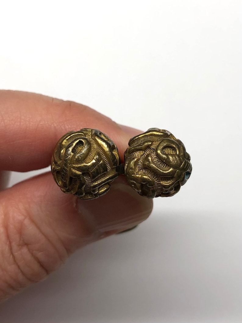 Antique Chinese Buttons, Antique Chinese Gilt Brass Buttons With Flower ...