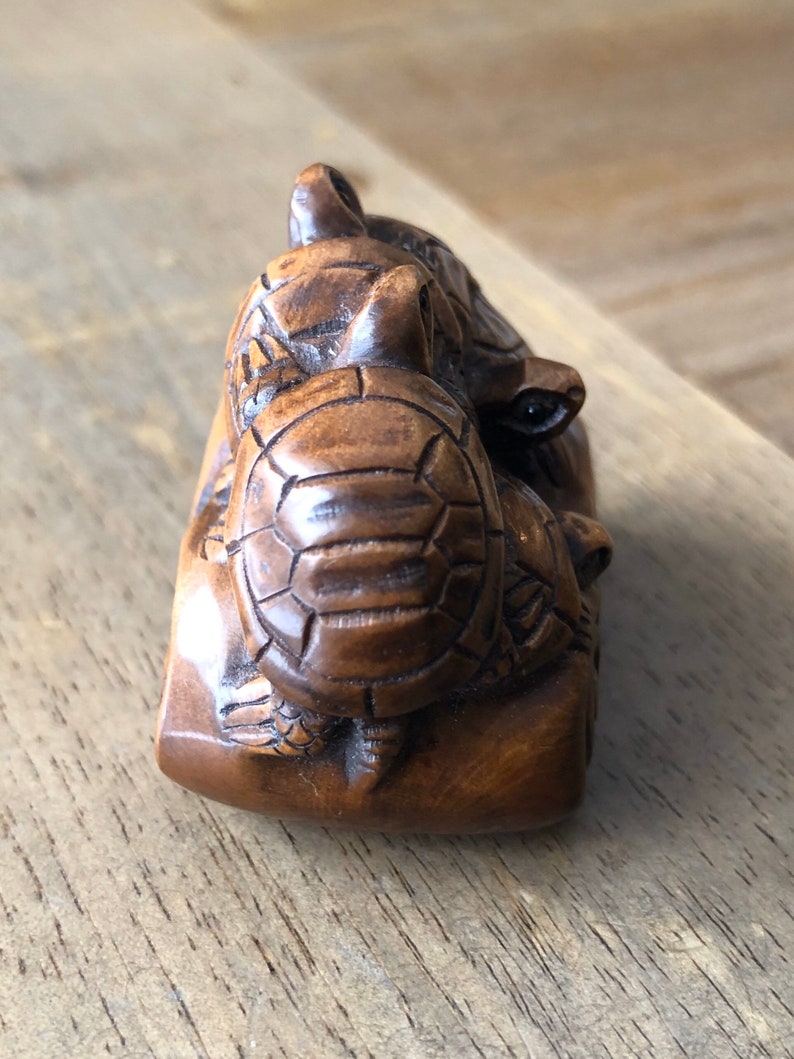 Netsukes Netsuke Turtle Carved Wood Turtles Carved Boxwood - Etsy