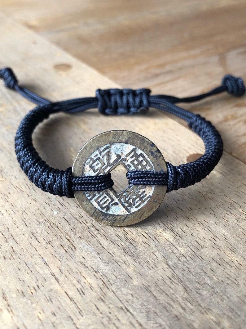 Antique Good Luck Chinese Old Coin Bracelet Authentic Qing | Etsy