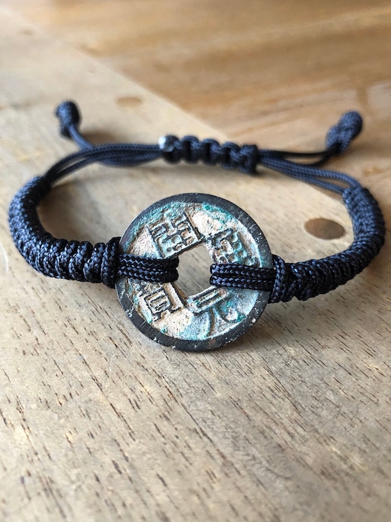 Antique Chinese Good Luck Old Coin Bracelet Authentic Antique - Etsy