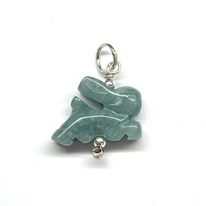 Carved Jade Rabbit Charm, Chinese Zodiac Jade Rabbit Pendant, Jade ...