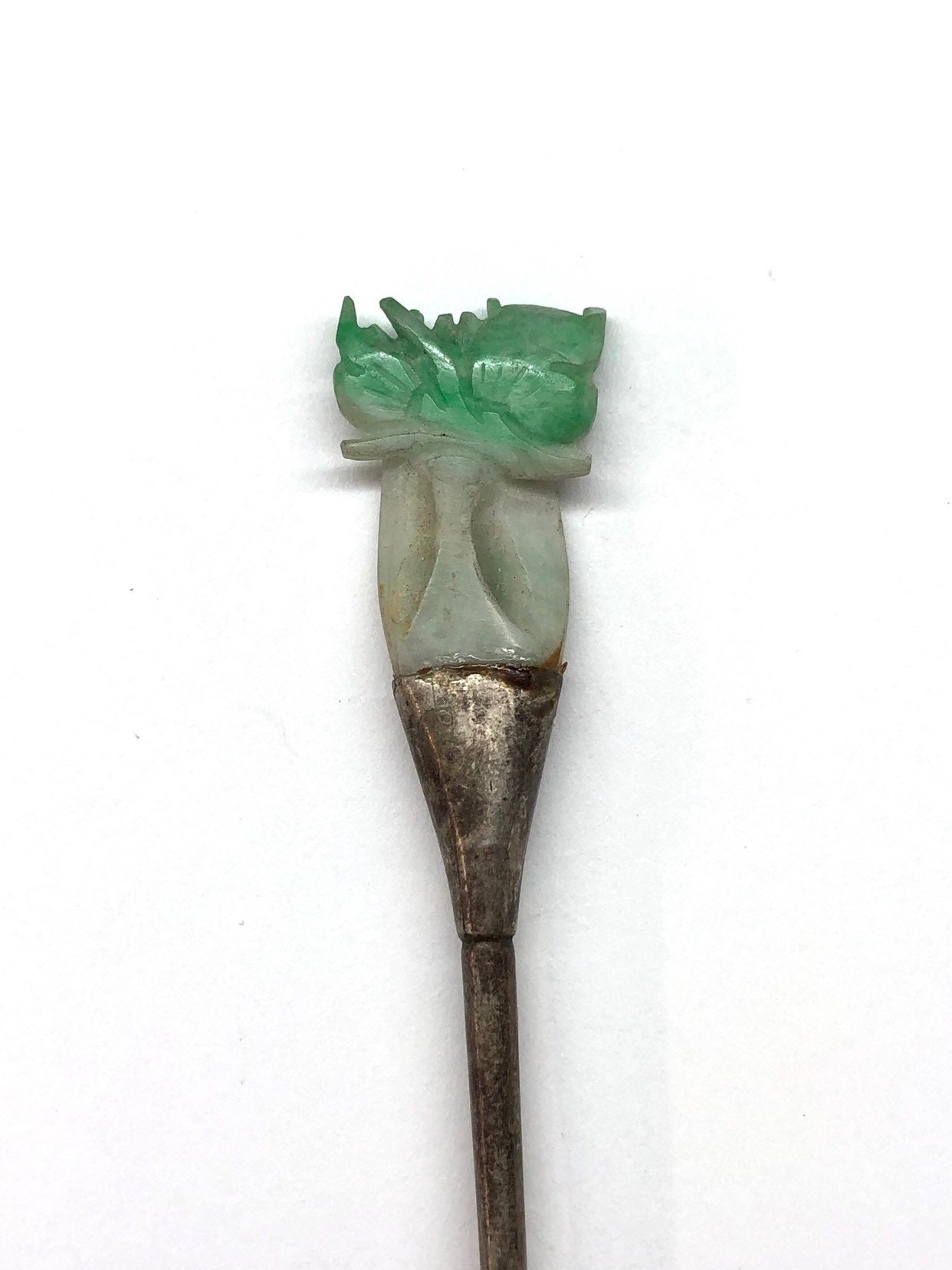 Antique Carved Jade Hair Pin, Antique Silver Hair Pin, Chinese Hair Pin ...