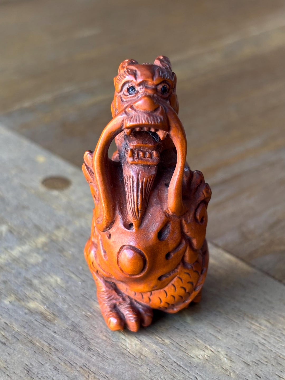 Netsukes, Dragon Netsuke, Chinese Zodiac Dragon Boxwood Netsuke, Hand ...